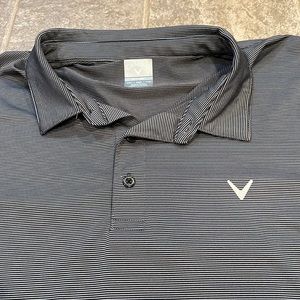 Callaway | Shirts | Callaway Xxl Grey And Black Pinstriped Golf Polo ...
